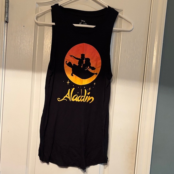 Disney | Tops | Disney Aladdin Black Tank Womens Large Used | Poshmark